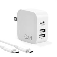 China 65W 3.0 GaN USB C Charger Type C Foldable Adapter With 3 Port for sale