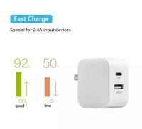China USB Type C 100-240V Dual Port Charger 20W Foldable Plug For IPhone 13 Pro Max for sale