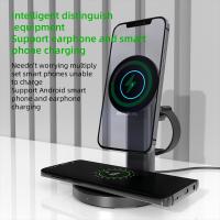 China Magnetic 15W ABS Wireless Charging Station For IPhone Airpods Apple Watch for sale