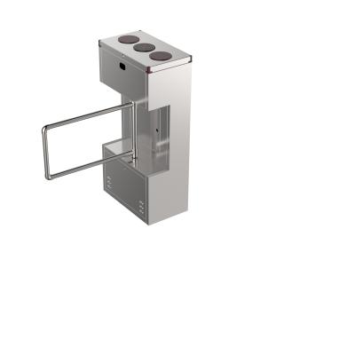 China SUS304 Stainless Steel Waist-Height Swing Barrier Turnstile Office Building Access Swing Gate 24V Revolving Door for sale