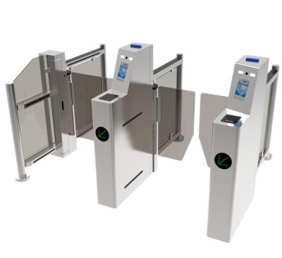 China Access Control Barcode Scanner Turnstile Glass Barrier Bi directional For Stadium for sale