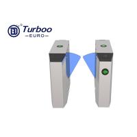 China Pedestrian Flap Barrier Turnstile Automatic Fingerprint Waist High PC Acrylic Arm for sale