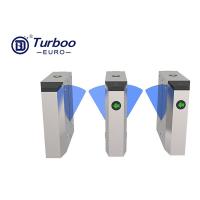 China Pedestrian Flap Barrier Turnstile Automatic Fingerprint Waist High PC Acrylic Arm for sale