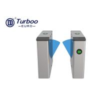 China 1.2mm SUS 304 Access Control Turnstile Blue PC Arm Flap Barrier Turnstile for sale