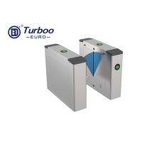 China 1.2mm SUS 304 Access Control Turnstile Blue PC Arm Flap Barrier Turnstile for sale