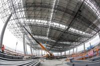 China GB50009 EN1991 Rail Station Metal Roof Structure 150m - 300m Flat Roof Metal Carport for sale