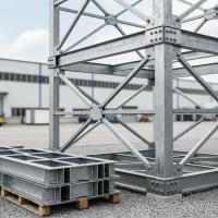 China 85um Cooling Tower Steel Structure Corrosion Resistant Galvanised Steel Frame Building for sale