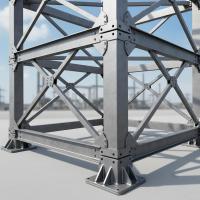 China 85um Cooling Tower Steel Structure Corrosion Resistant Galvanised Steel Frame Building for sale