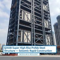 China High Rise Prefabricated Steel Frame Houses Prefab Commercial Metal Buildings Seismic for sale