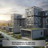 China High Rise Prefabricated Steel Frame Houses Prefab Commercial Metal Buildings Seismic for sale