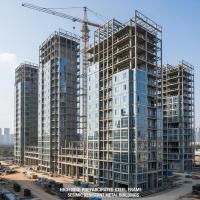 China High Rise Prefabricated Steel Frame Houses Prefab Commercial Metal Buildings Seismic for sale