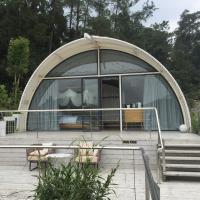 China 6x10m Hot Dip Galvanized Steel Tube Hard Glamping Shell Shape for sale
