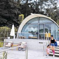 China 6x10m Hot Dip Galvanized Steel Tube Hard Glamping Shell Shape for sale
