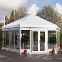 China Arab Hexagon Marquee Tent Glass Wall Party Wind Resisant Structure for sale
