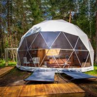 China Fire Resistant Glamping Tent Outdoor Camping Dome Tents For 4 Seasons for sale