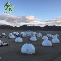 China Cold Winter Half Sphere Geodesic Dome Tent With Stove High Snow Load Steel Frame for sale