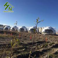 China Cold Winter Half Sphere Geodesic Dome Tent With Stove High Snow Load Steel Frame for sale
