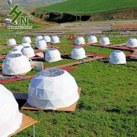 China Hotel Camping Resort Waterproof Geodesic Dome House With Curtain And Door for sale