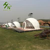 China Hotel Camping Resort Waterproof Geodesic Dome House With Curtain And Door for sale