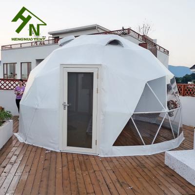 China Luxury Galvanized Steel Geodesic Dome Structure Family Camping Tent Fire Resistance for sale