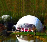China Galvanized Steel Tube Geodesic Dome Tent Heated Eco Hotel Decoration Prefab Dome Desert Tent for sale