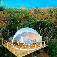 China Diameter 4m Waterproof Glamping Dome Tent For House Living for sale