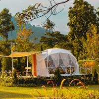 China Diameter 4m Waterproof Glamping Dome Tent For House Living for sale