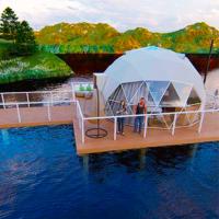 China Diameter 4m Waterproof Glamping Dome Tent For House Living for sale