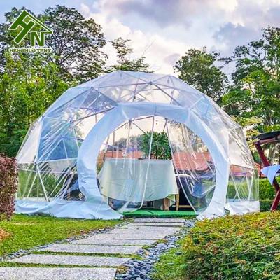 China Steel Frame Restaurant Geodesic Dome Tent With Clear Pvc Roof Self Cleaning for sale
