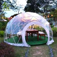 China Steel Frame Restaurant Geodesic Dome Tent With Clear Pvc Roof Self Cleaning for sale