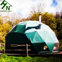 China Diameter 6m Green Color Igloo Glamping Dome Tent With Kitchen for sale