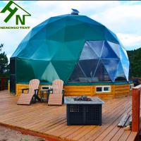China Diameter 6m Green Color Igloo Glamping Dome Tent With Kitchen for sale