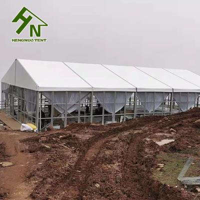 China White Waterproof Frame Tent A Shape Tent With Glass Wall for sale