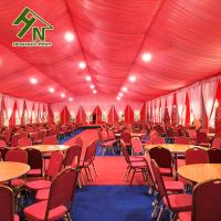 China 280 People Aluminium Frame Tent 10x30m Red Colorful Large Wedding Marquee for sale