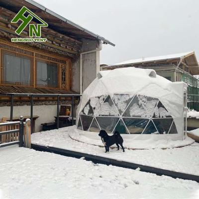 China White PVC Big Party Event Igloo Geodesic Dome Tent Install On The Snow for sale