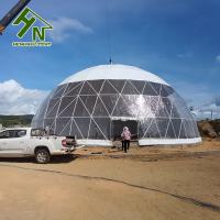 China 8m Geodesic Dome Tent Double Glass Door Clear Bay Window For Event for sale