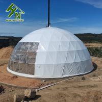 China 8m Geodesic Dome Tent Double Glass Door Clear Bay Window For Event for sale