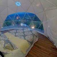 China Resort Geodesic Dome Tent 13ft Q235 Galvanized Steel Pipe Eco Friendly Tents for sale