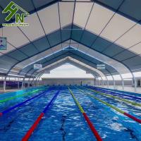 China 30x100m Curved Event Tent TFS Sandwich Panel Wall Giant Exhibition Hall for sale