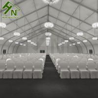 China 30x100m Curved Event Tent TFS Sandwich Panel Wall Giant Exhibition Hall for sale
