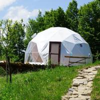 China Fire Resistant Glamping Tent Outdoor Camping Dome Tents For 4 Seasons for sale