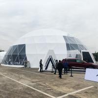 China Clear Window 30m PVC Geodesic Big Dome Tent Outdoor Vehicle Exhibition SGS Certification for sale