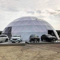 China Clear Window 30m PVC Geodesic Big Dome Tent Outdoor Vehicle Exhibition SGS Certification for sale