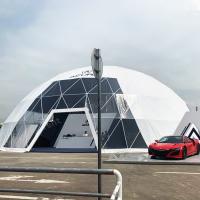 China Clear Window 30m PVC Geodesic Big Dome Tent Outdoor Vehicle Exhibition SGS Certification for sale