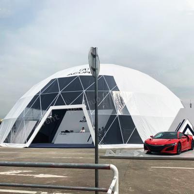 China Clear Window 30m PVC Geodesic Big Dome Tent Outdoor Vehicle Exhibition SGS Certification for sale