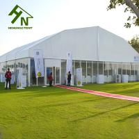 China Luxury Permanent Structure Glass Marquee Tent CFM Fire Retardant Curve Roof for sale