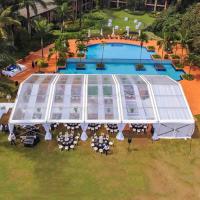China Watertight Outdoor PVC Side Wall Clear Wedding Marquee Tent Hall Aluminum Profile 200 People Capacity for sale