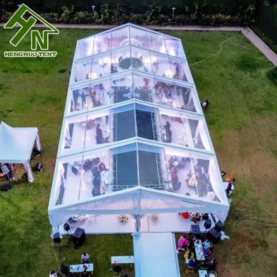 China Transparent Roof Wedding Marquee Tent 10x25m 150 Seaters Capacity for sale