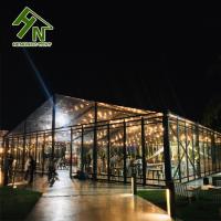 China 150 - 1500 Person Tempered Glass Marquee Tent Black Aluminum Alloy Frame for sale