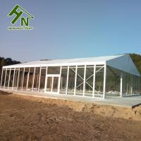 China 10x20m Outdoor Wedding Glass Roof Clear Wall Marquee 150 200 People Capacity for sale